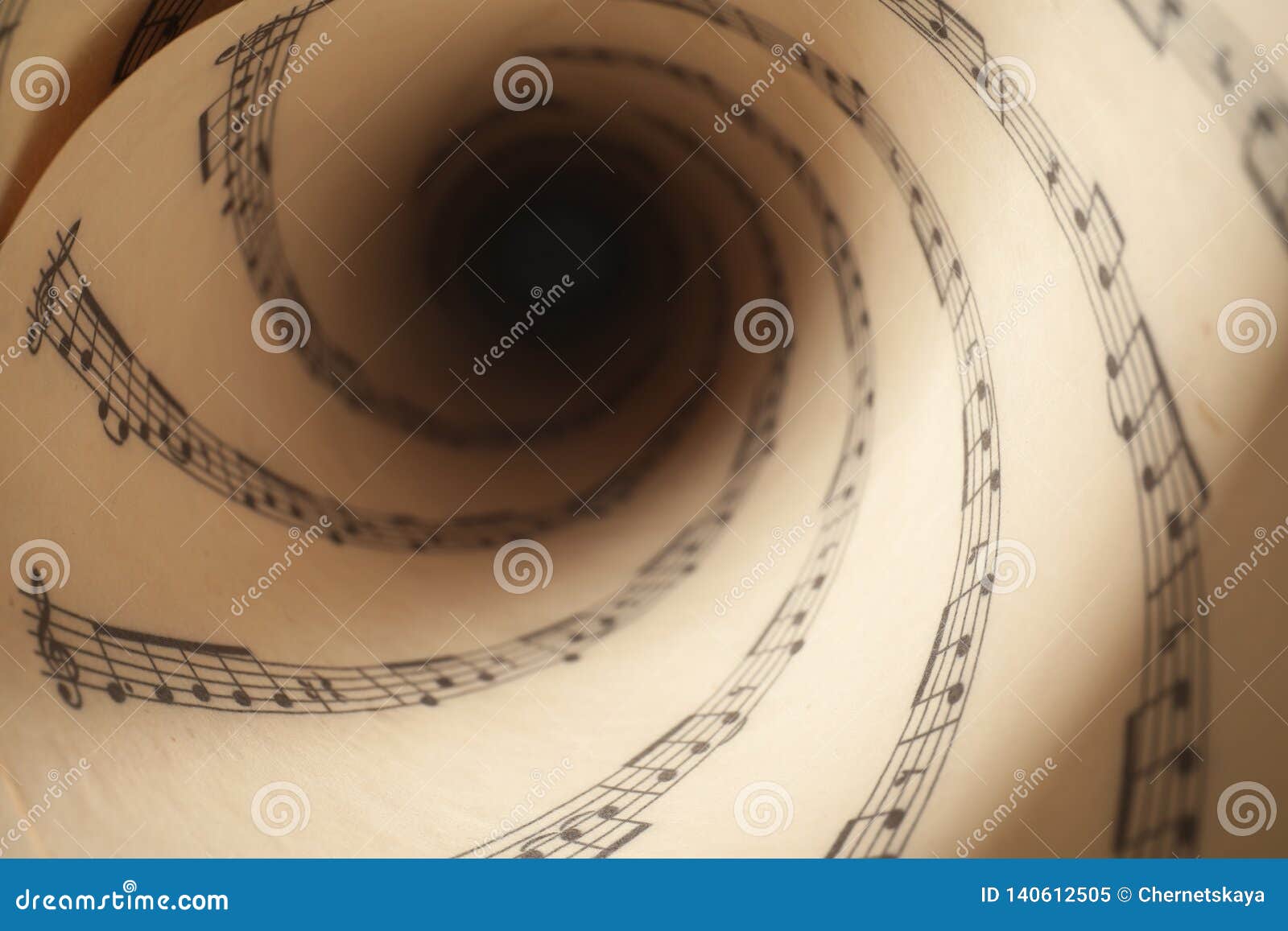 Rolled Sheet With Music Notes As Background Royalty-Free Stock Photo ...
