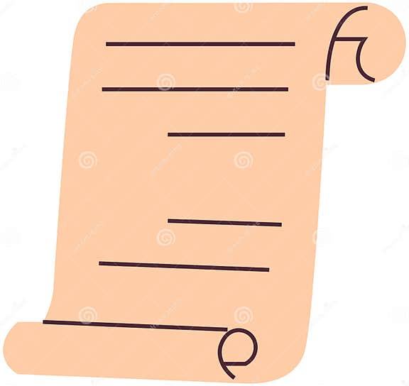 Rolled Sheet of Paper for Writing Notes. Antique Parchment or Papyrus ...