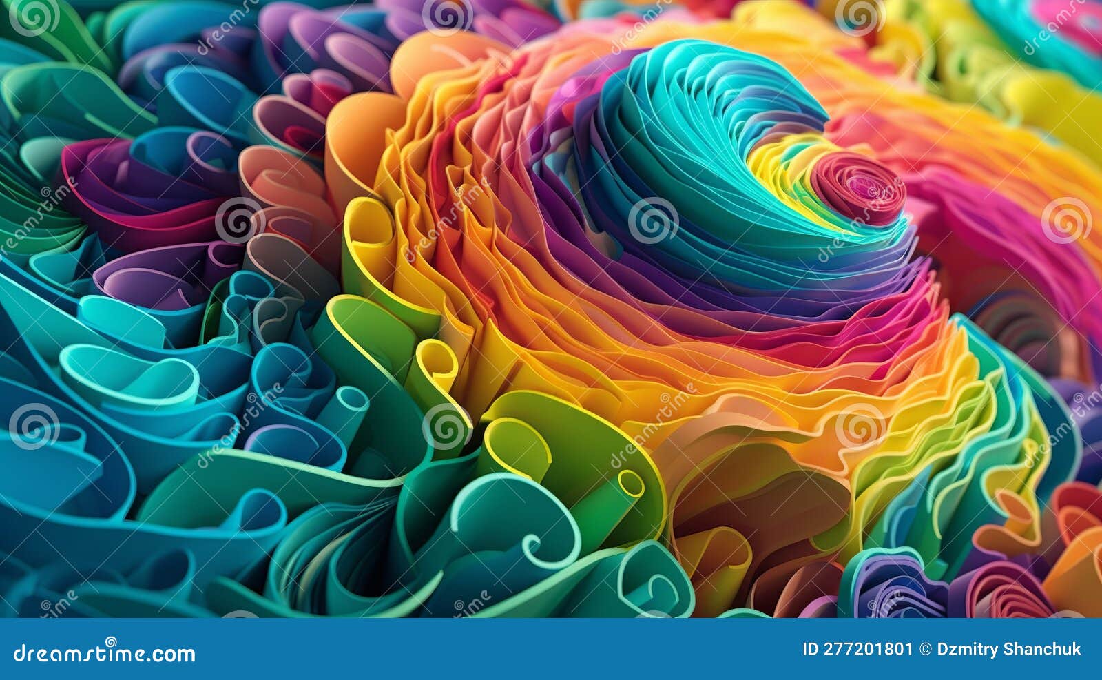 Rolled Sheets of Paper Multi-colored Generative AI Stock Illustration ...