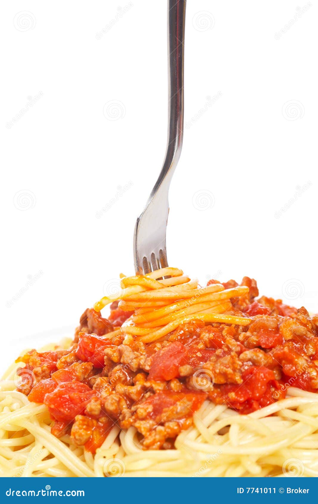 Rolled spaghetti on a fork stock image. Image of macaroni - 7741011