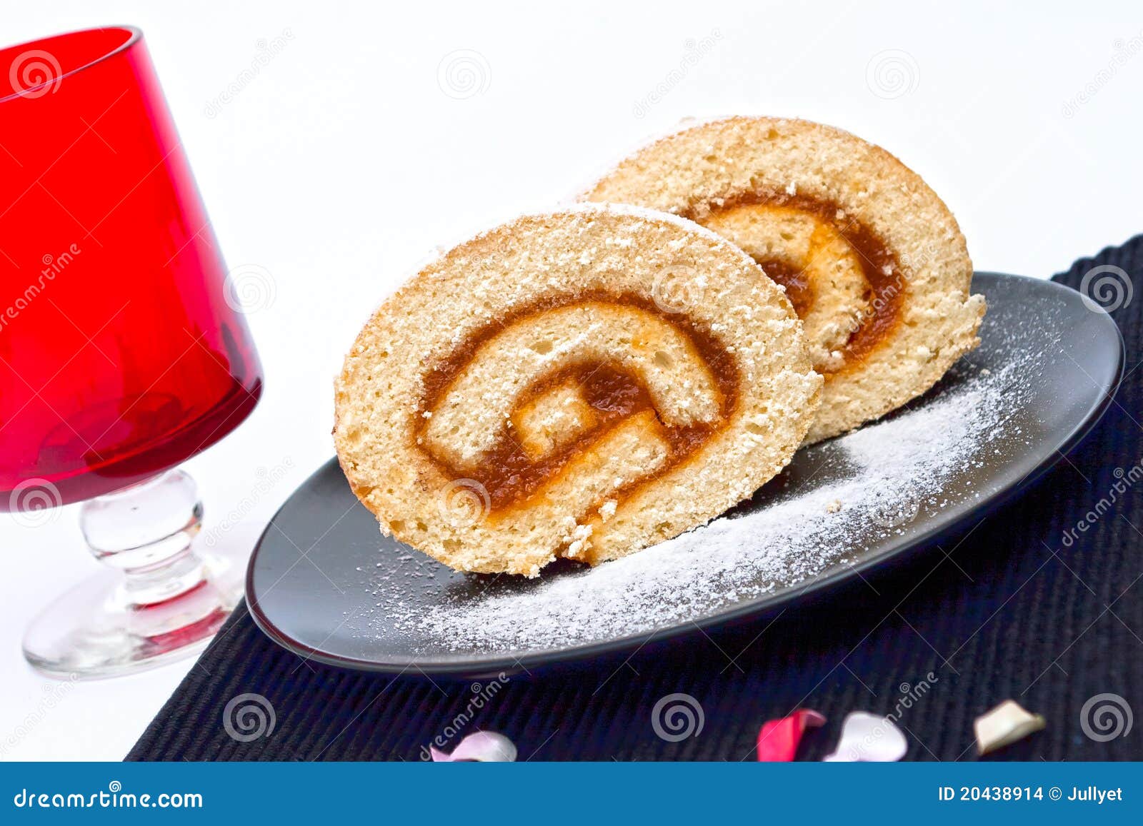 Rolled Sponge Cake Fiiled with Jam Stock Photo - Image of sponge, pink ...