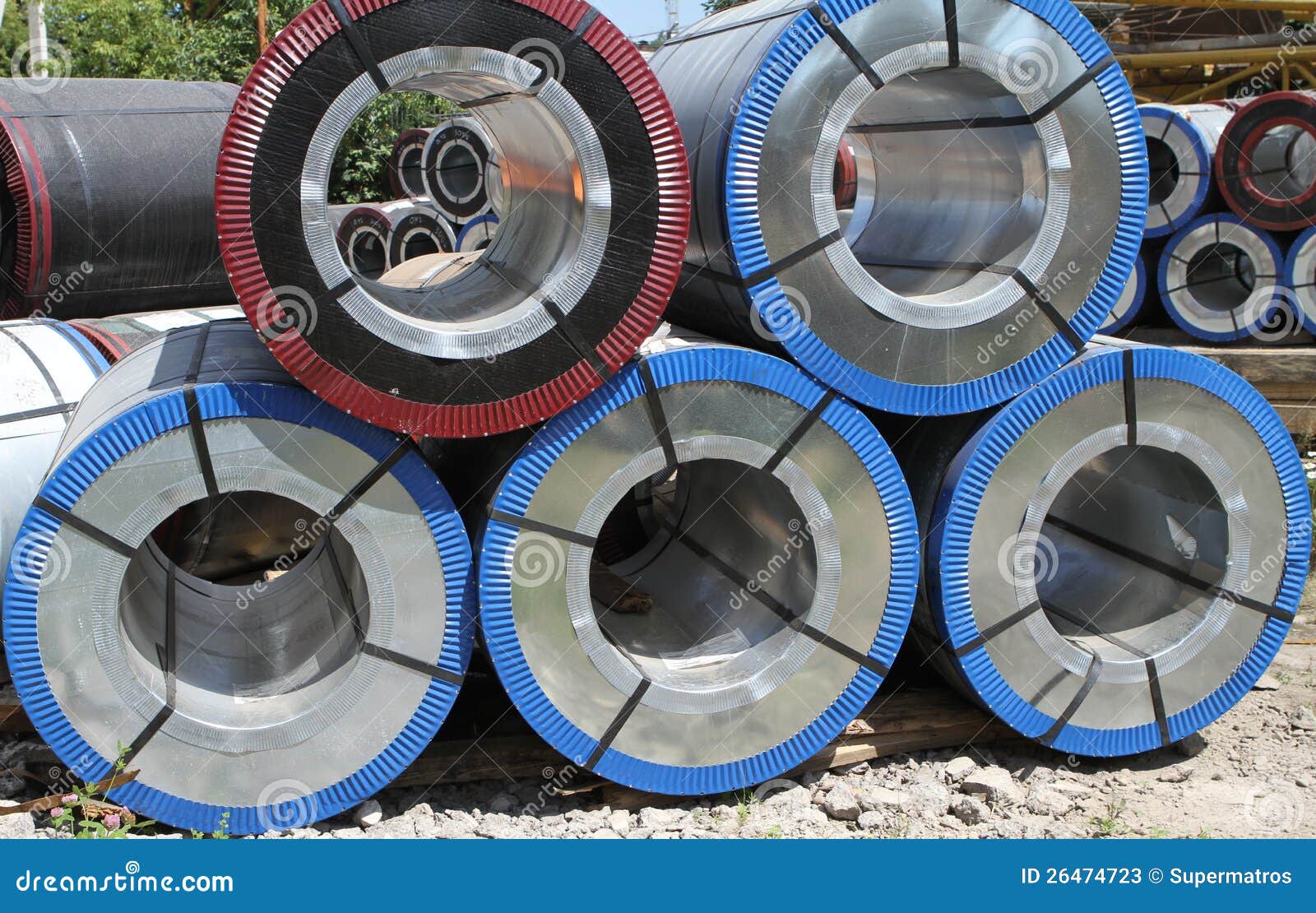 Rolled steel stock image. Image of metal, zincified, industry - 26474723