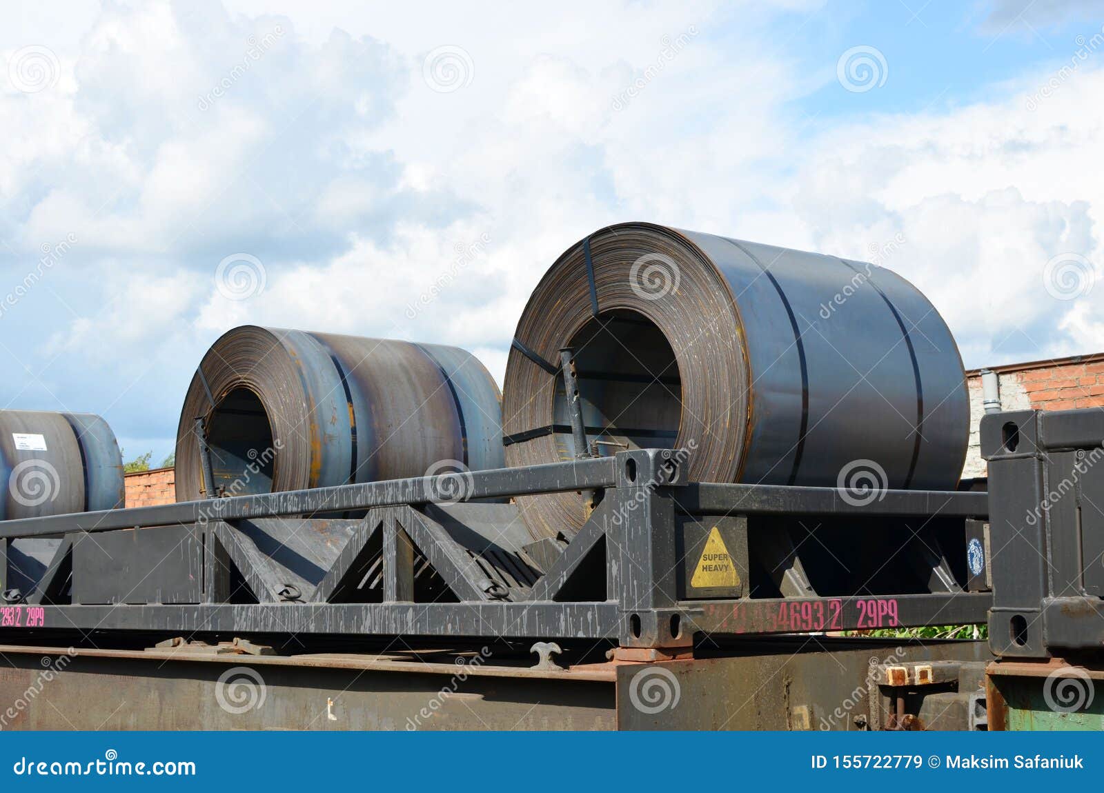 Rolled Steel Coil on on a Freight Train Stock Image - Image of delivery ...