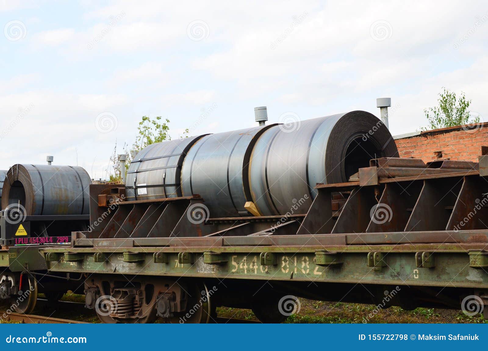 Rolled Steel Coil on on a Freight Train Stock Photo - Image of china ...