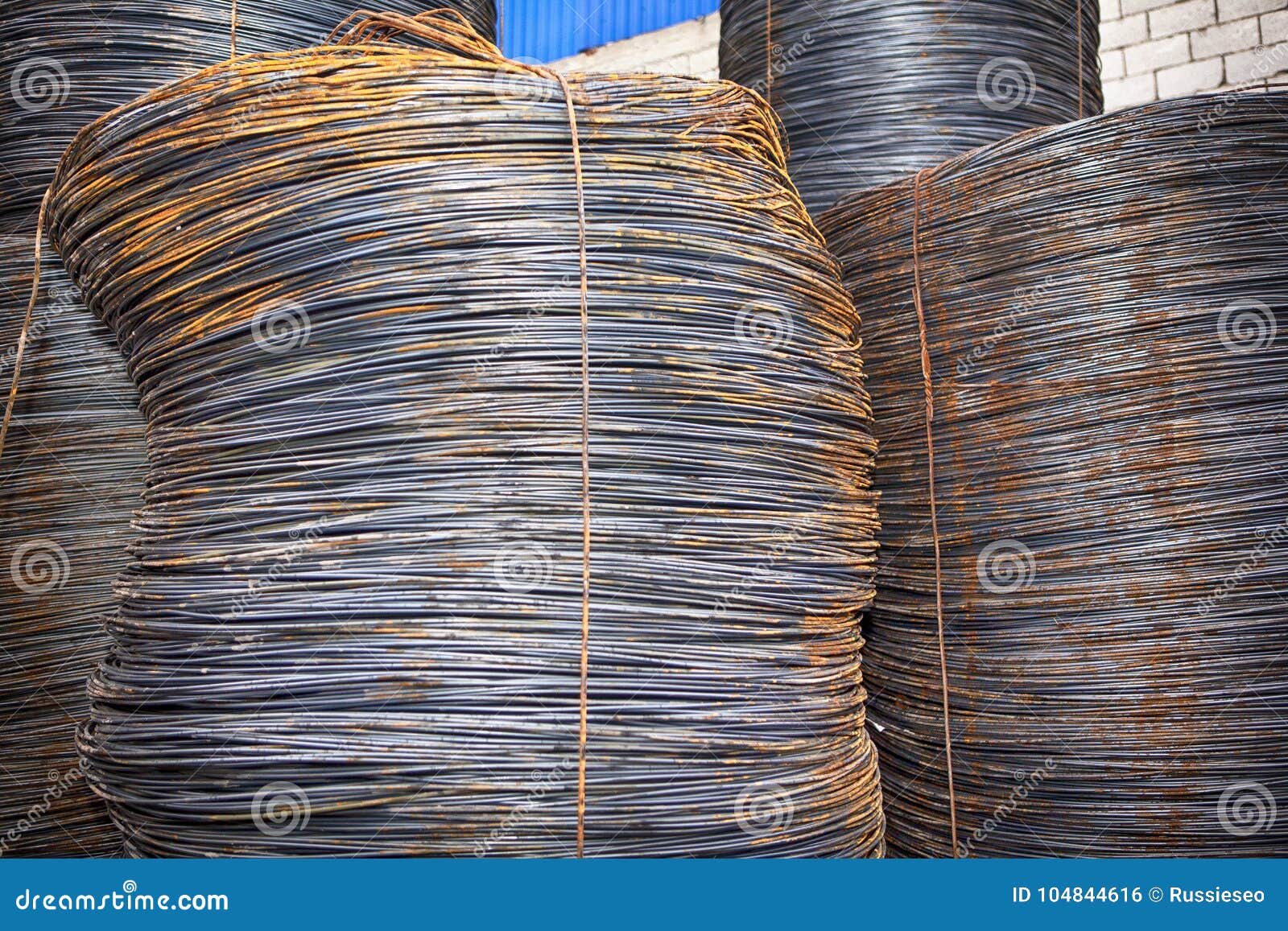 Rolled steel wire stock photo. Image of construction - 104844616
