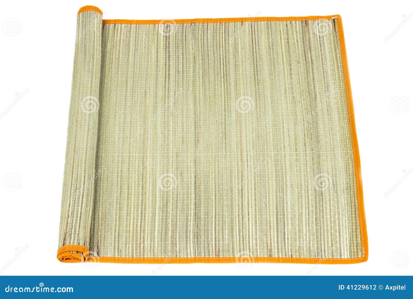 Rolled straw mat on white stock photo. Image of covering - 41229612