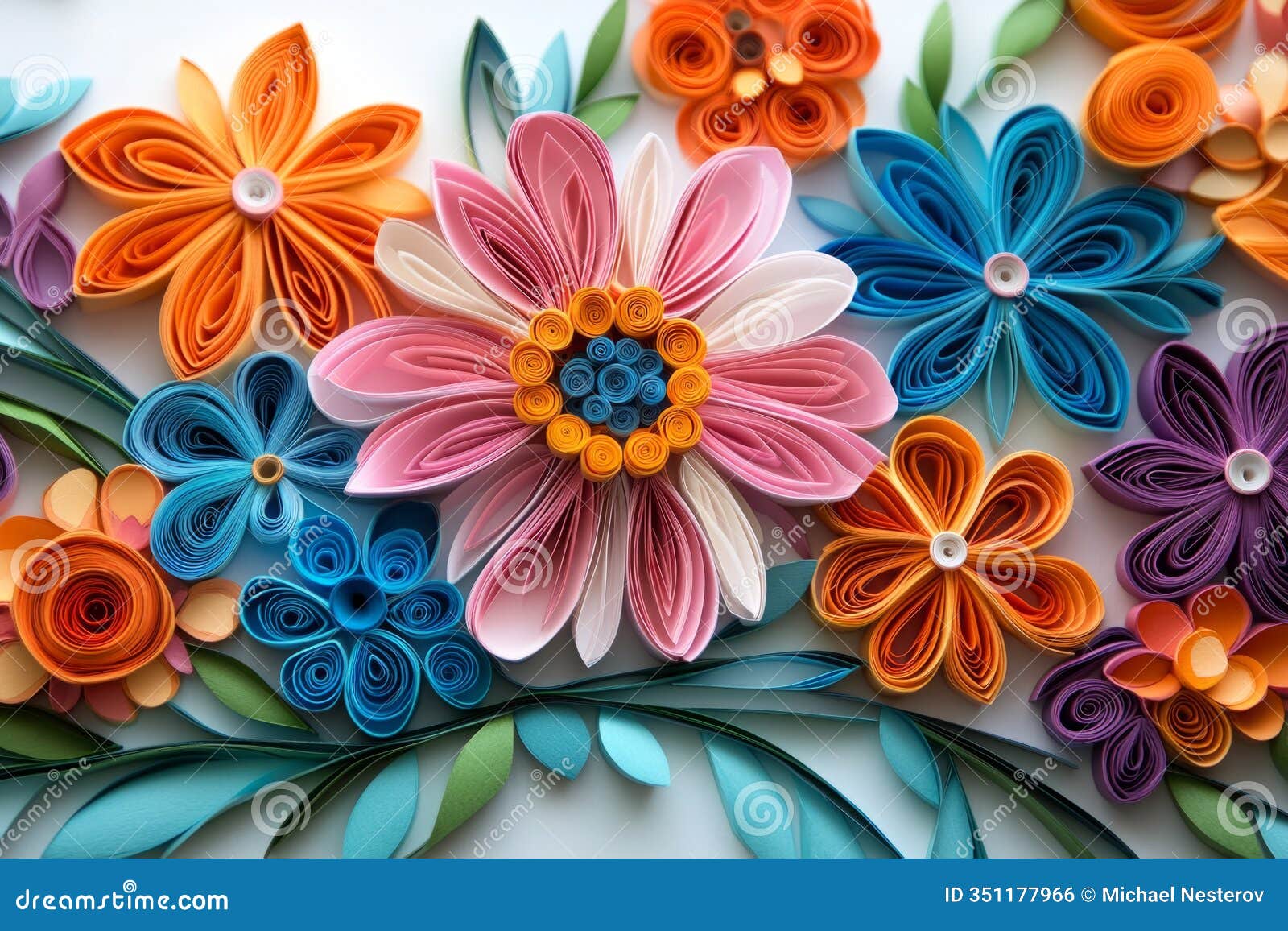 Rolled Strips of Paper Create a Vibrant Floral Display Using the ...