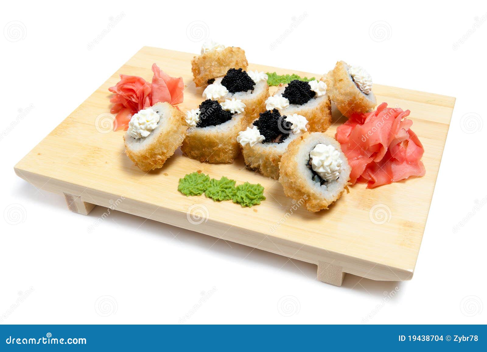 Rolled Sushi on Wooden Stand Stock Photo - Image of makizushi, western ...