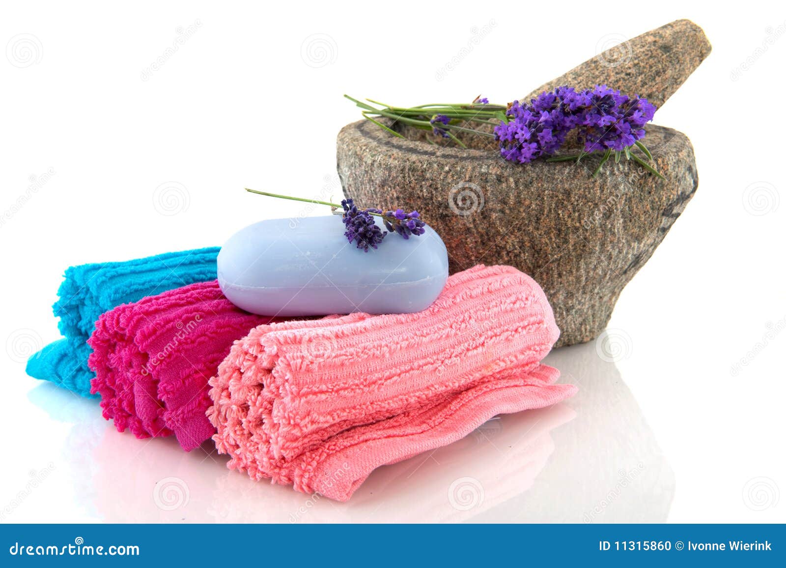 Rolled Towels with Lavender Soap Stock Photo - Image of soap, shot ...