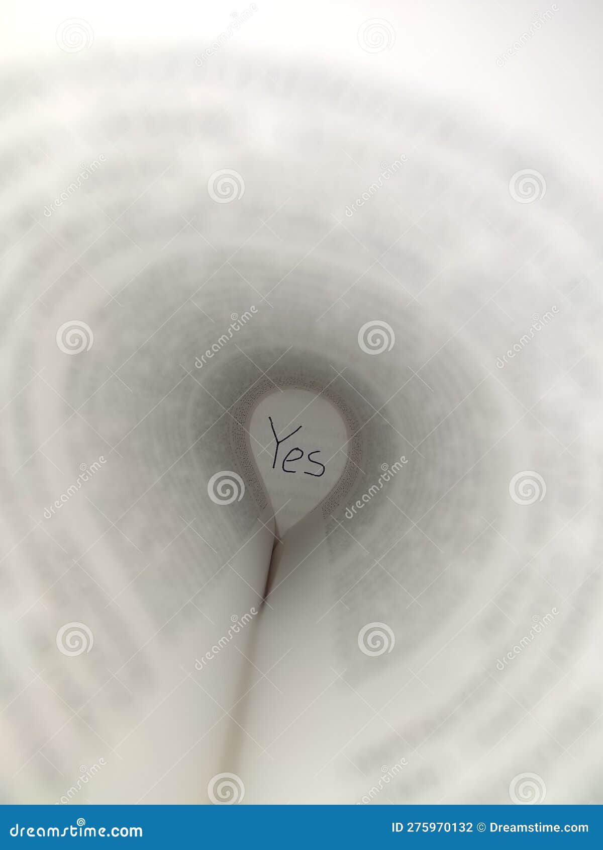 A Rolled Up Book Bearing Yes Stock Photo - Image of glass, design ...