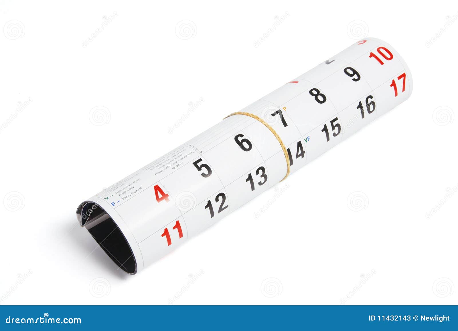 Rolled Up Calendar stock image. Image of shot, still - 11432143