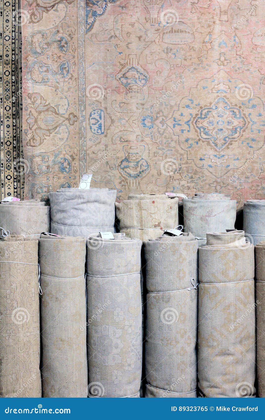 Rolled up Carpets stock image. Image of cheap, indian - 89323765
