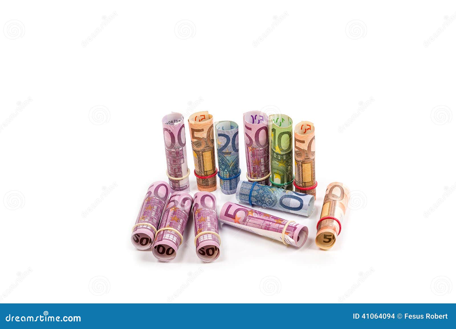 Rolled up Euro bills stock photo. Image of exchange, euro - 41064094