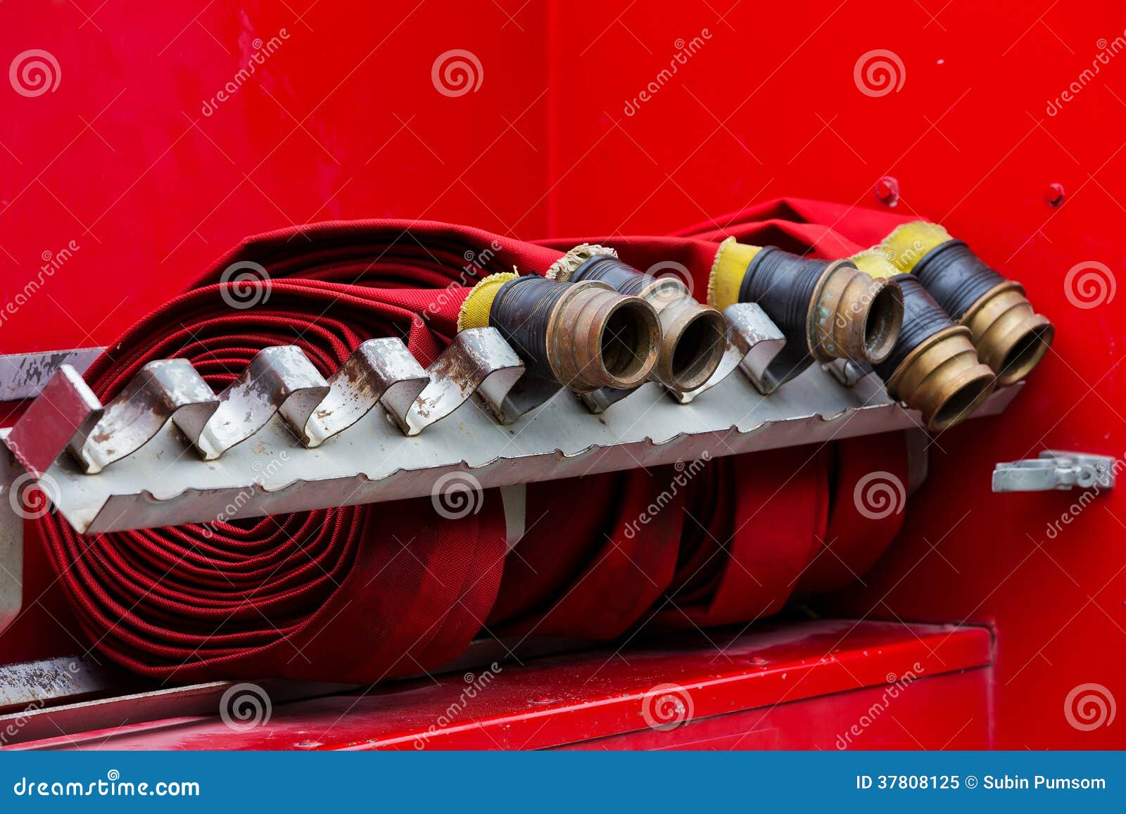 Rolled up firehoses stock image. Image of spare, extinguisher - 37808125