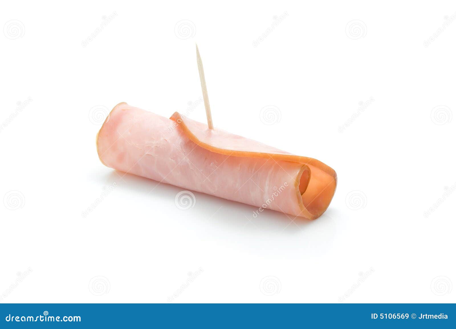 Rolled up ham. stock image. Image of toothpick, pink, macro - 5106569