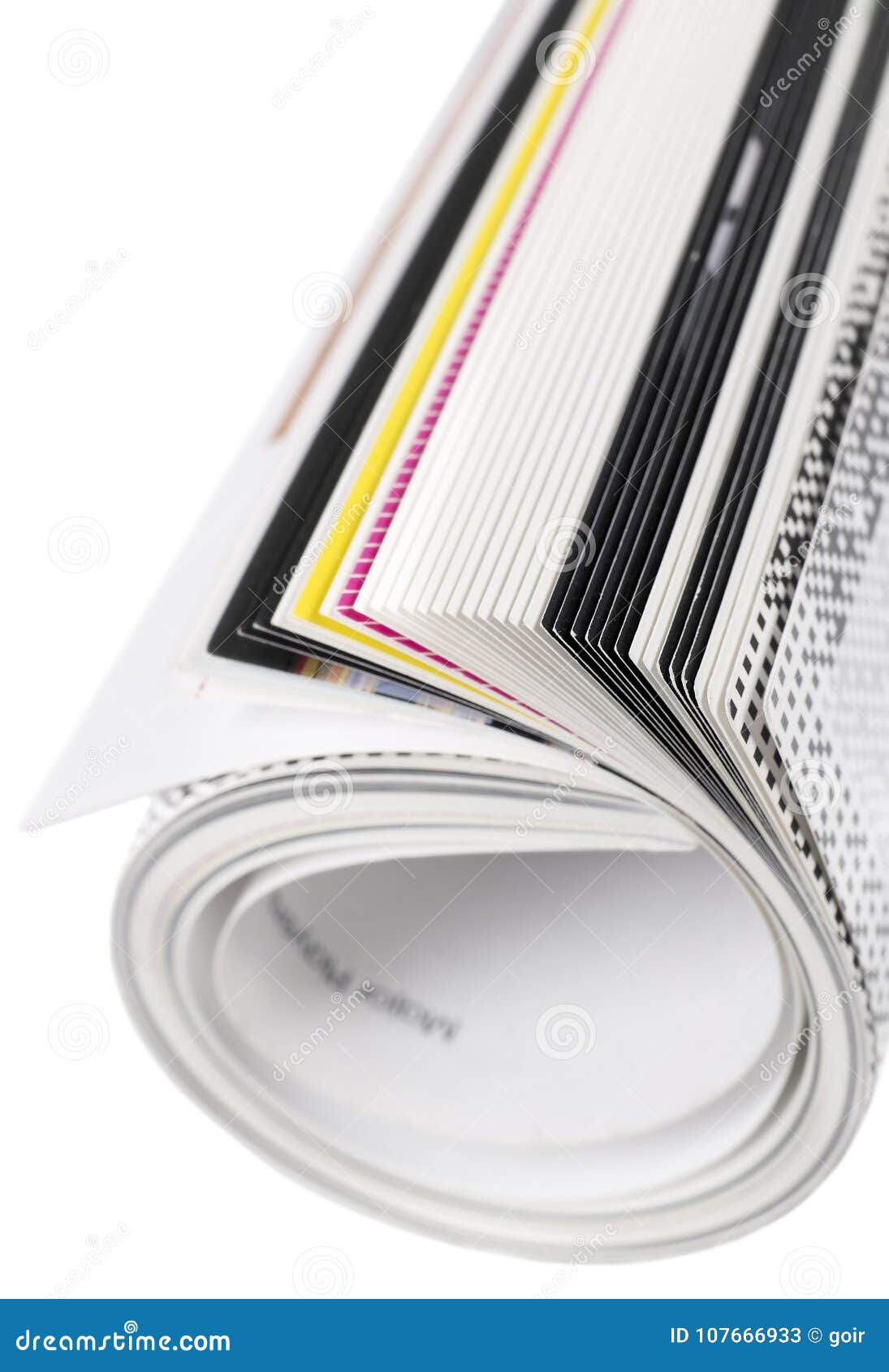 Rolled Up Magazine on White Stock Image - Image of curled, medium ...