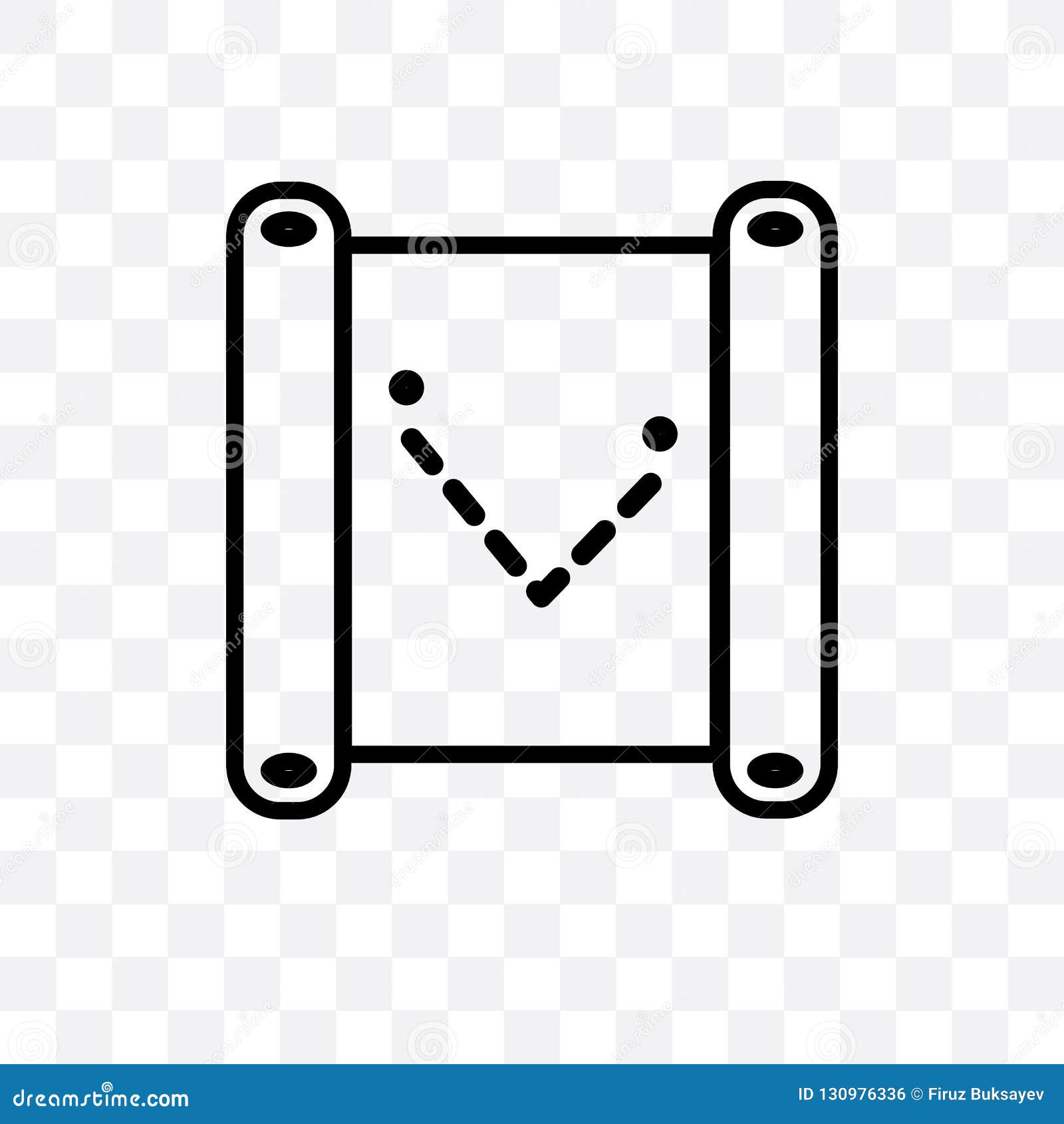 Rolled Up Map Vector Linear Icon Isolated on Transparent Background ...