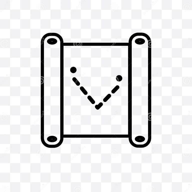 Rolled Up Map Vector Linear Icon Isolated on Transparent Background ...