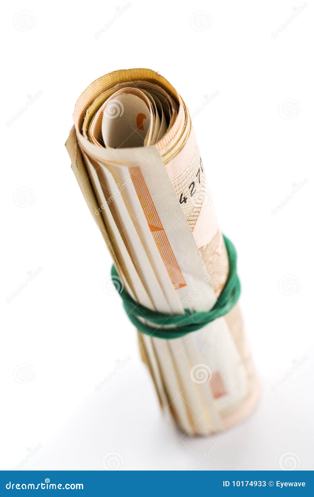 Rolled up money stock image. Image of rubber, finance - 10174933