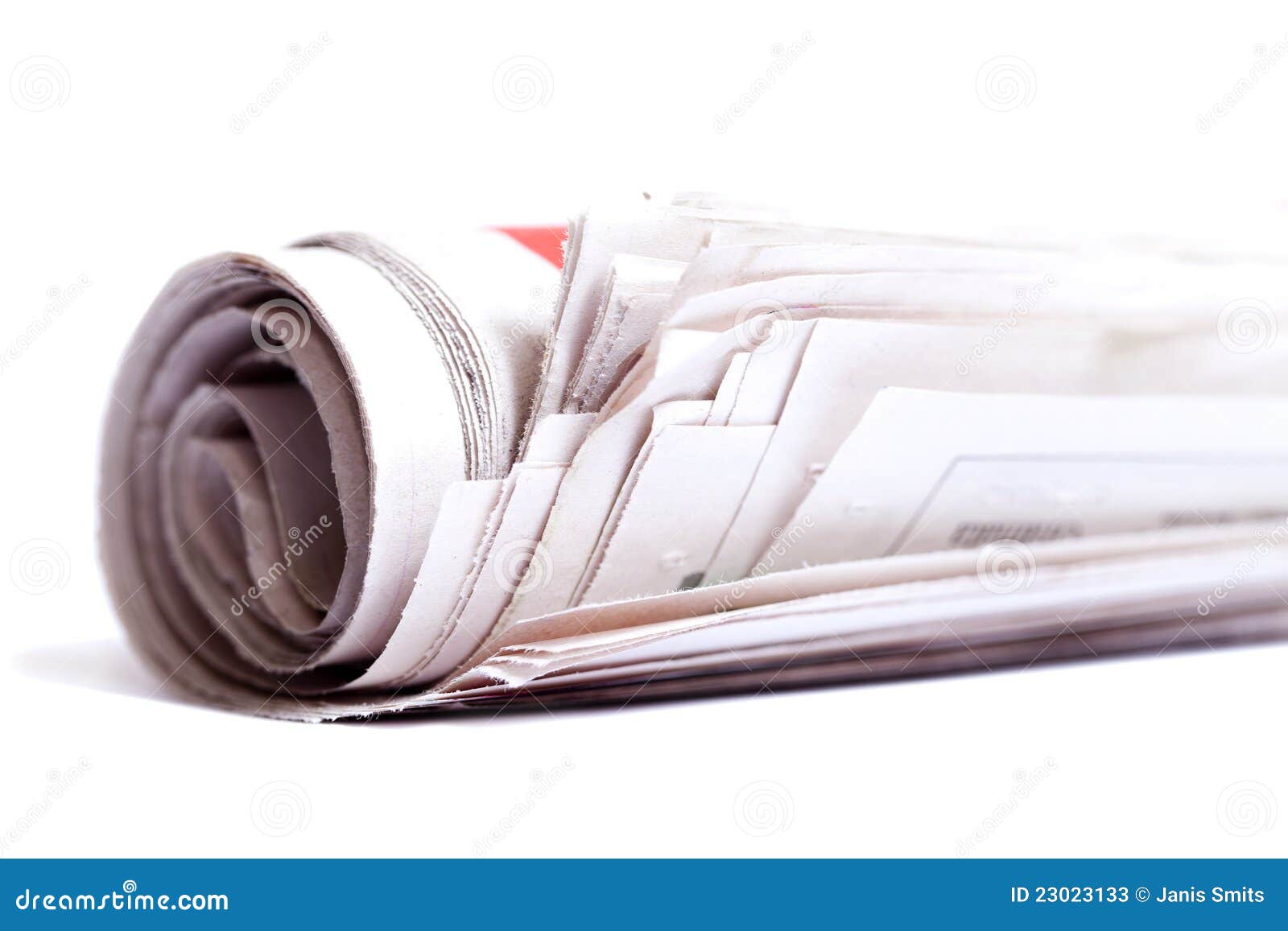Rolled up newspaper. stock image. Image of document, advertisement ...