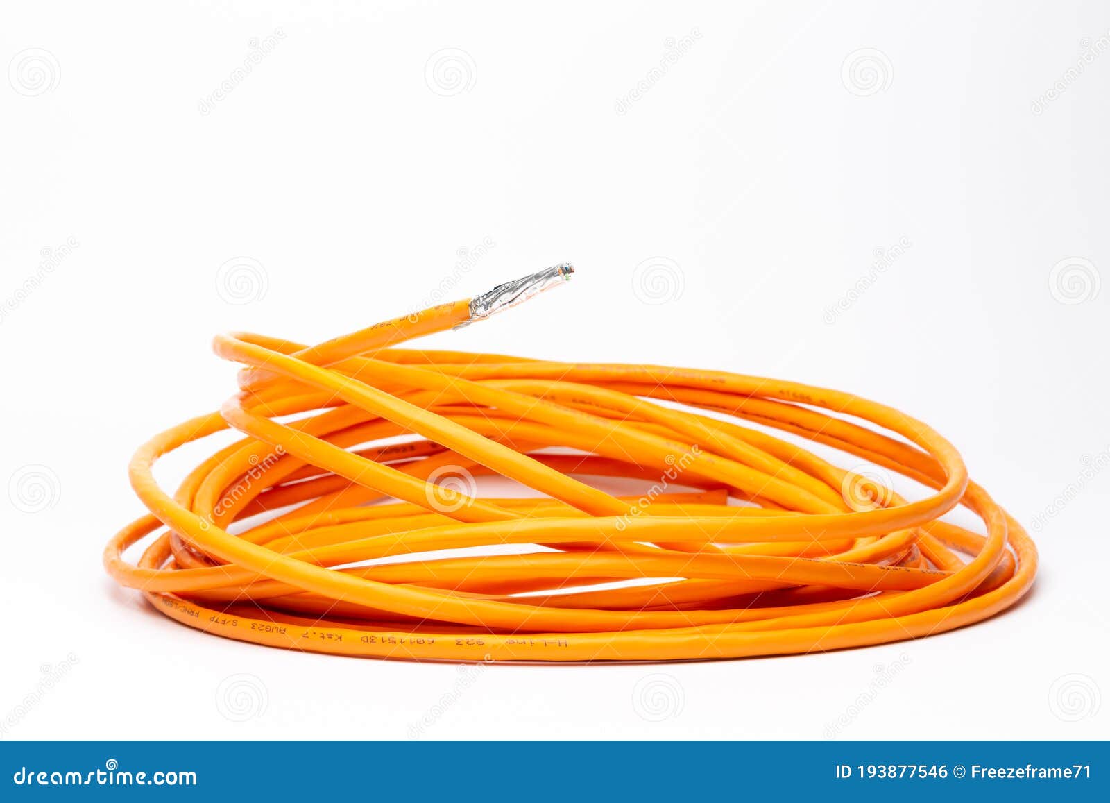 Rolled Up Orange Ethernet Installation Cable Stock Photo - Image of ...