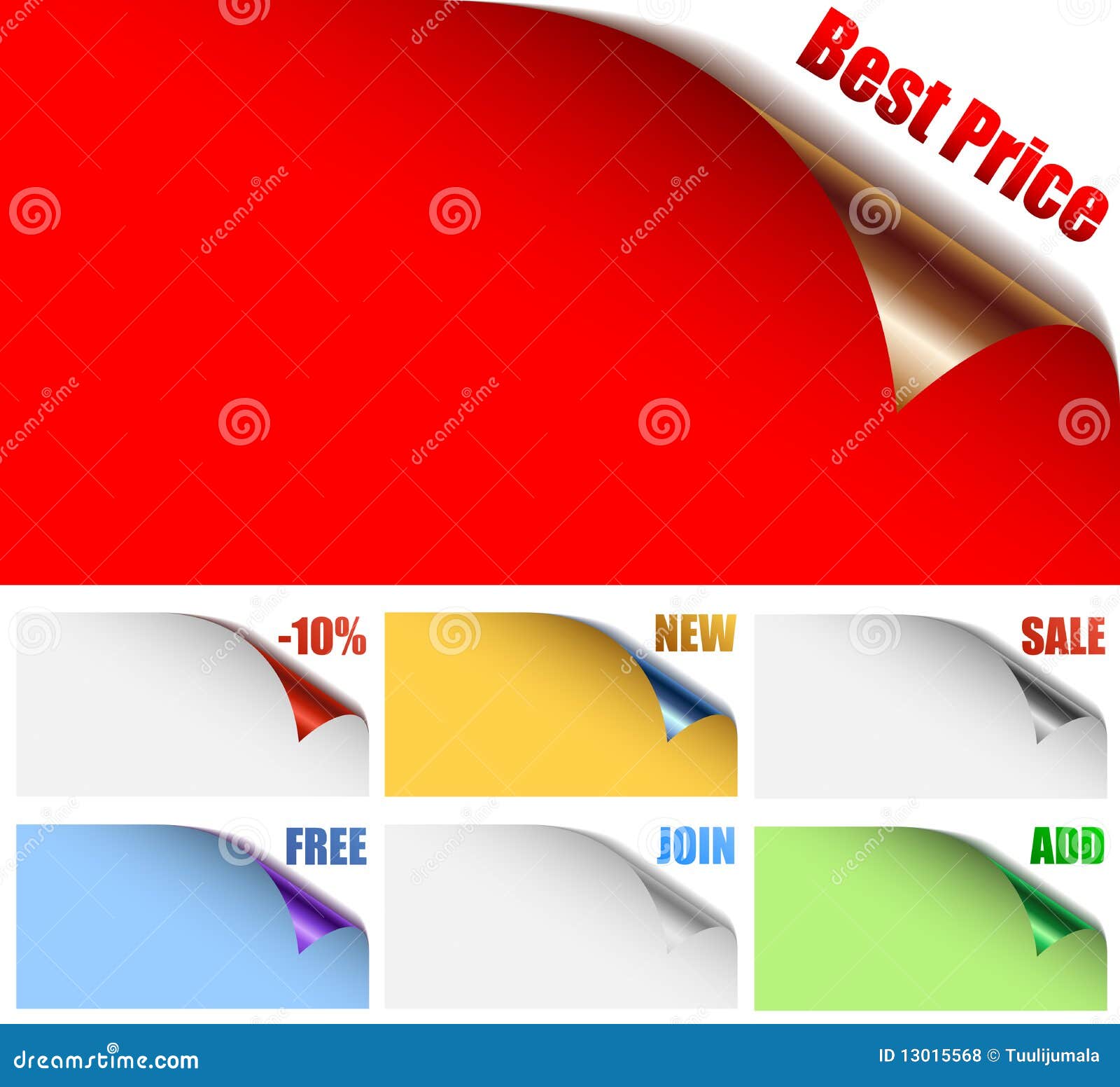 Rolled Up Page Corners Vector Illustration | CartoonDealer.com #13015568