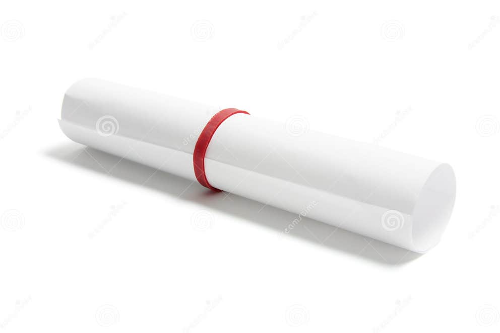 Rolled Up Paper stock photo. Image of stationery, tied - 10441508