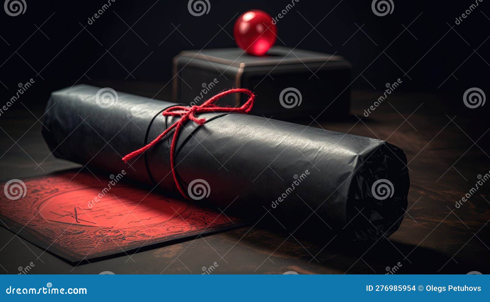 A Rolled Up Piece of Paper with a Red String Tied Around it Stock ... A Rolled Up Piece of Paper with a Red String Tied Around it Stock ...