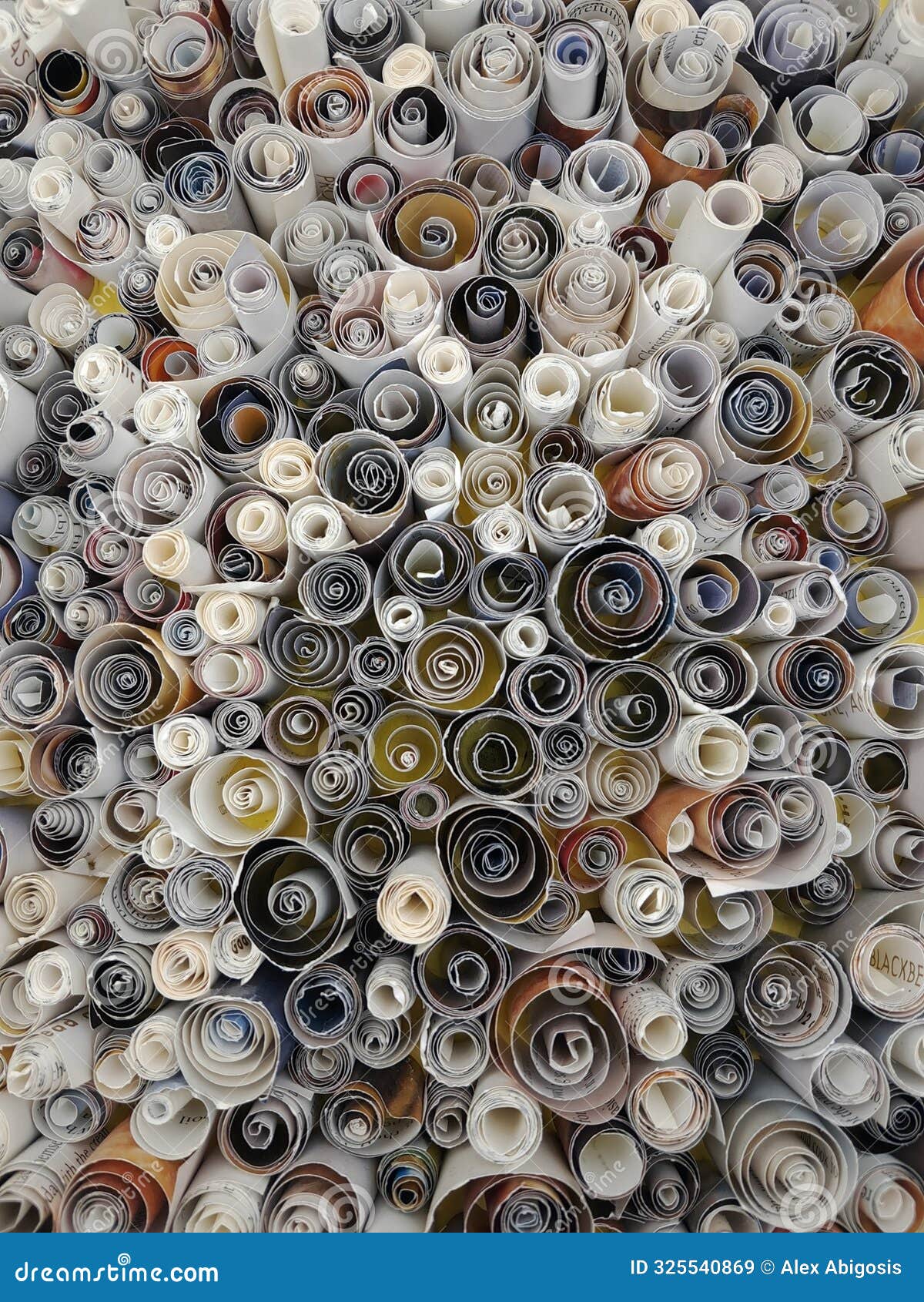 Rolled Up Pieces of Paper Background Stock Image - Image of pieces ...