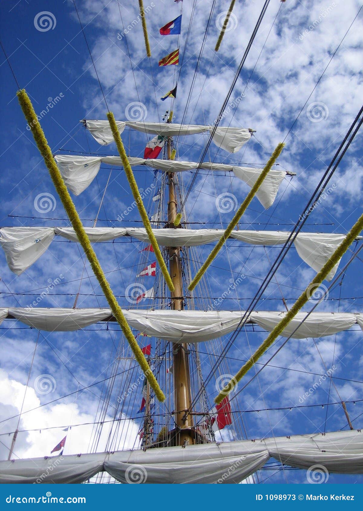 Rolled Up Sails stock image. Image of marine, skipper - 1098973