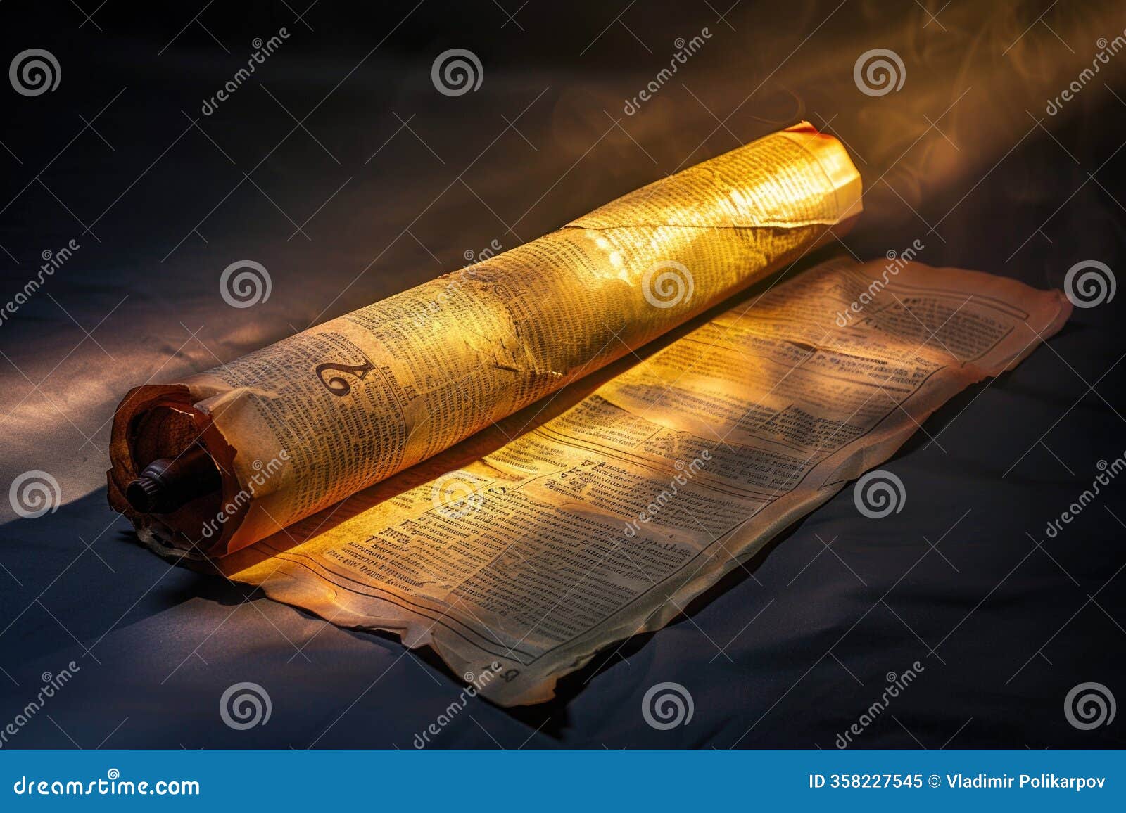 A Rolled Up Scroll Placed on Top of a Sheet of Paper, Ready for Reading ...