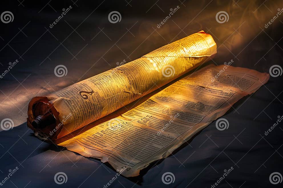 A Rolled Up Scroll Placed on Top of a Sheet of Paper, Ready for Reading ...
