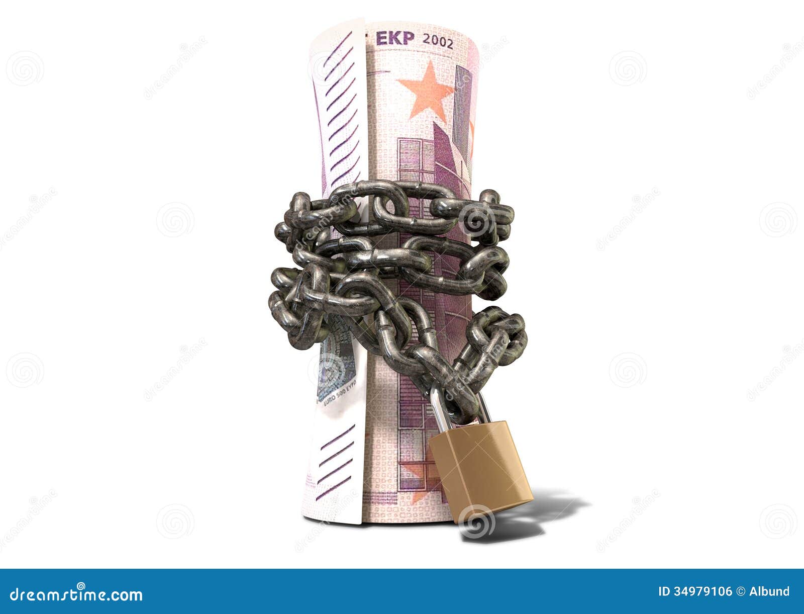 Rolled Up Shackled Euro Notes Standing Stock Illustrations – 2 Rolled ...