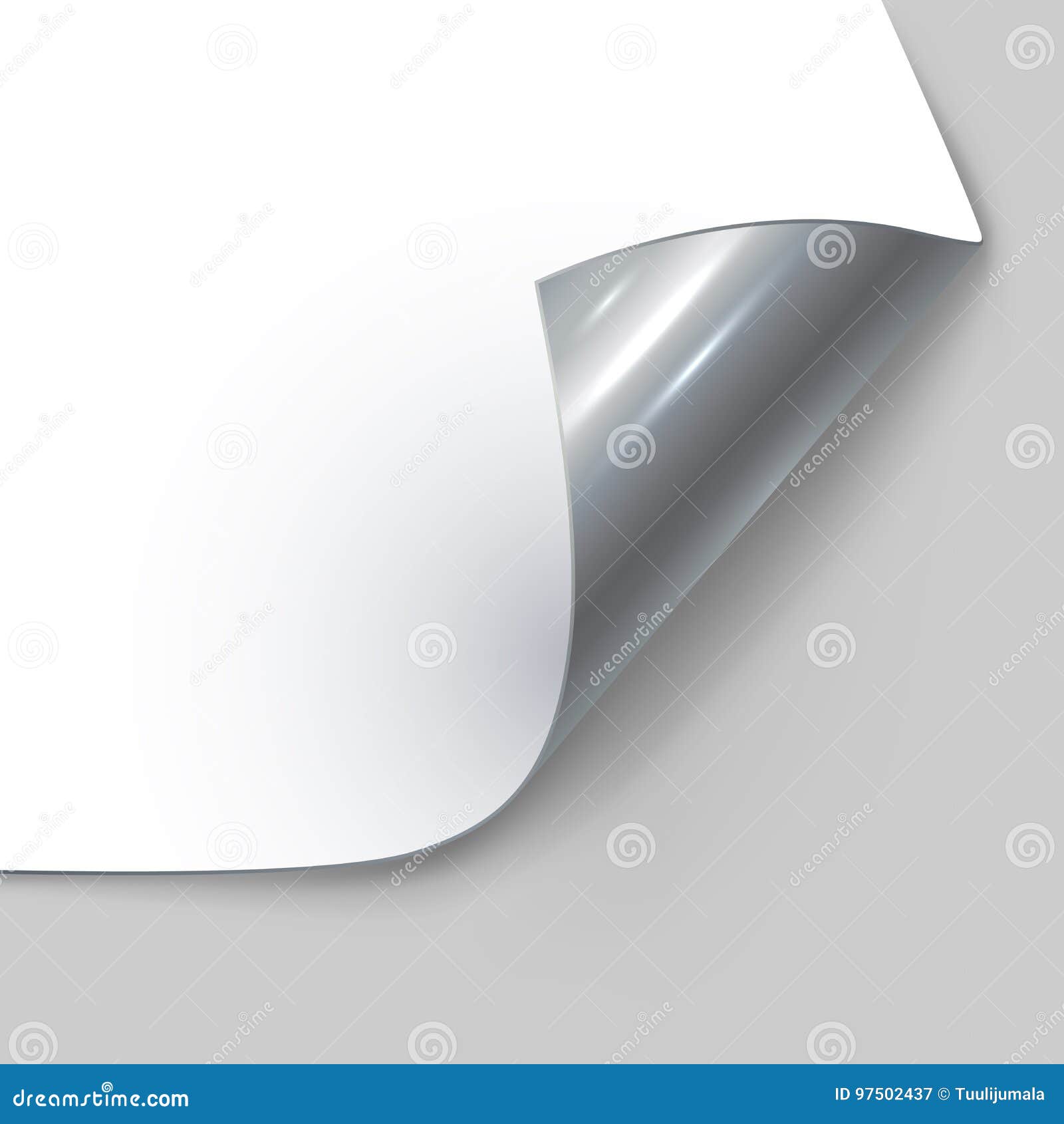 Rolled Up Silver Page Corner Stock Vector - Illustration of turn ...