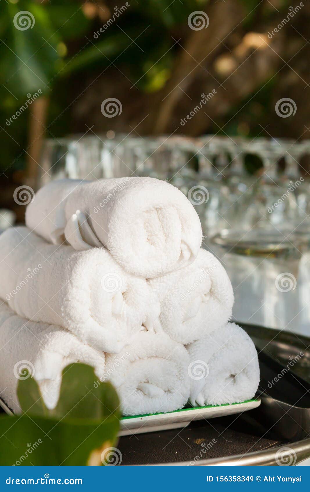 Rolled Up White Beach Towel. Stock Image - Image of absorbent, fold ...