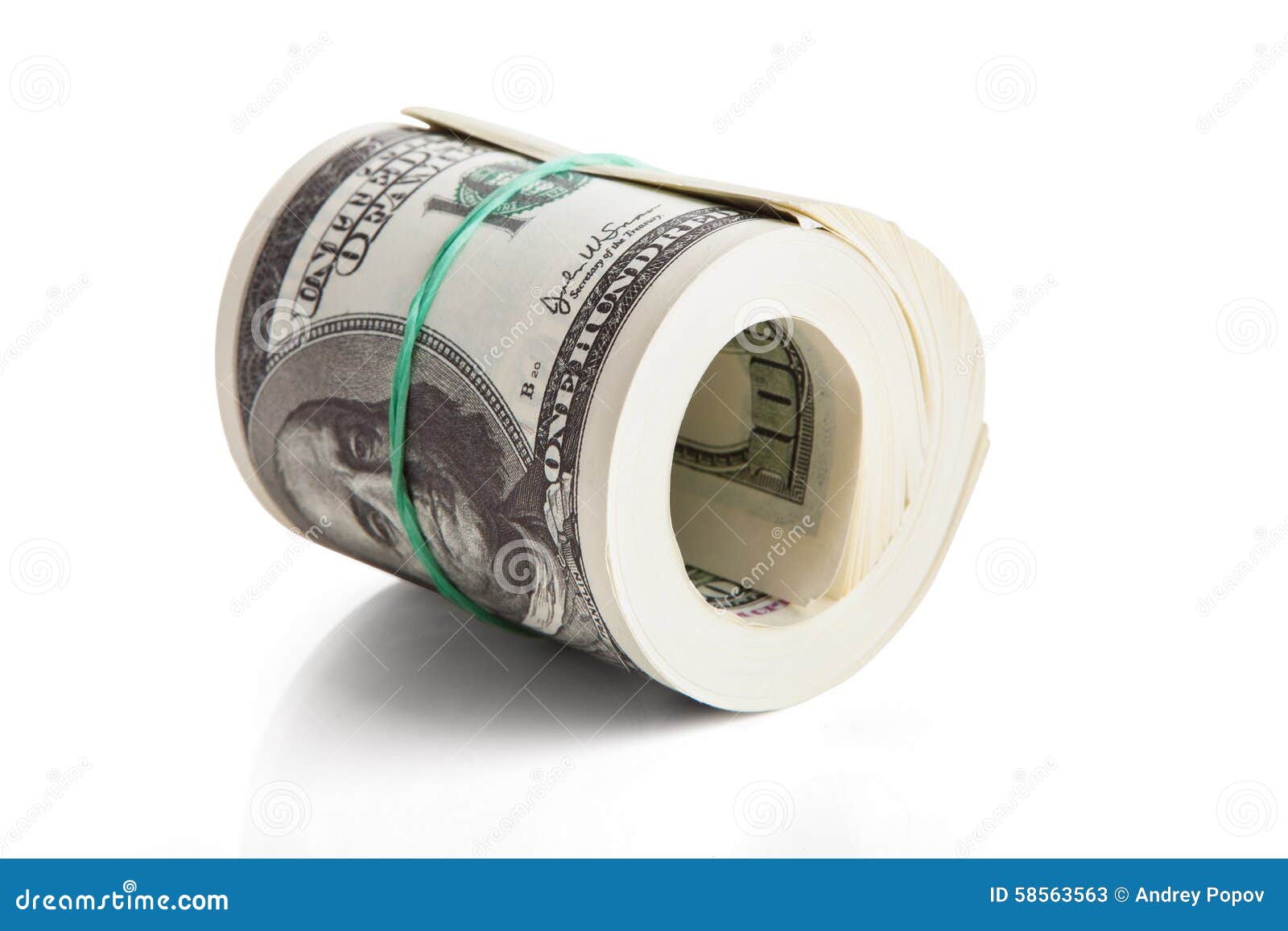 Rolled Us Dollar Notes stock image. Image of collect - 58563563