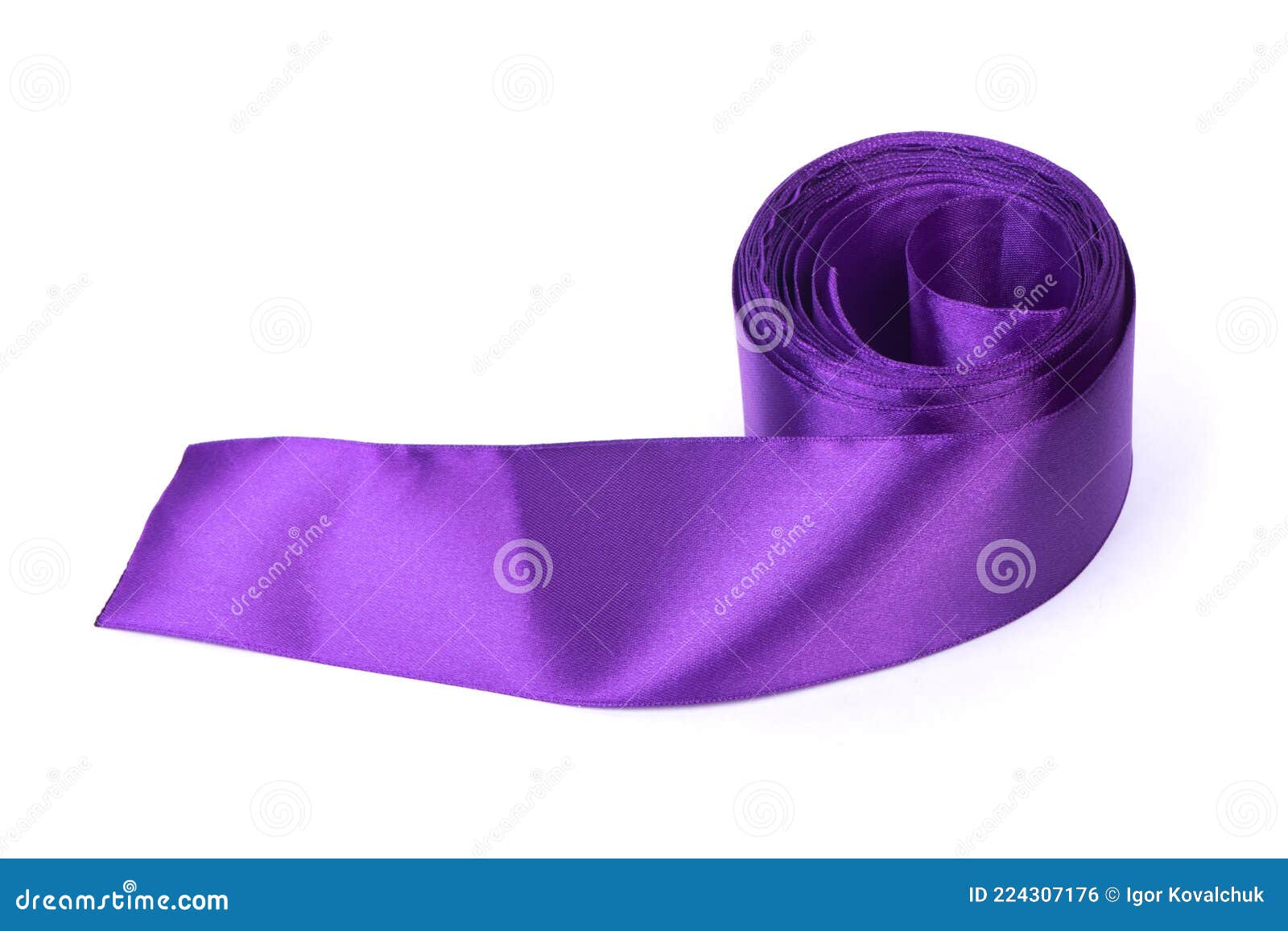 Rolled violet satin ribbon stock photo. Image of holiday - 224307176