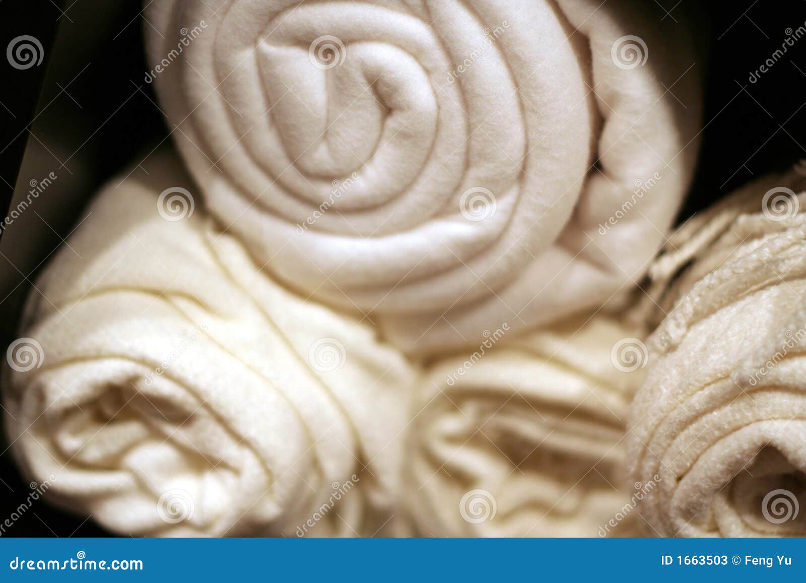 Rolled white blankets stock image. Image of thick, white - 1663503