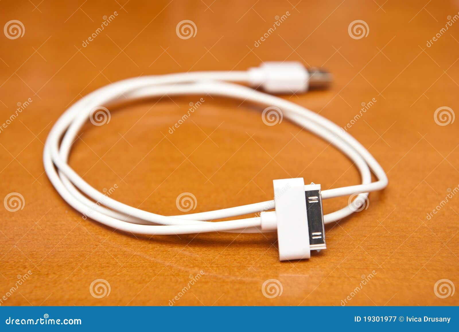 Rolled white USB cable stock image. Image of hardware - 19301977
