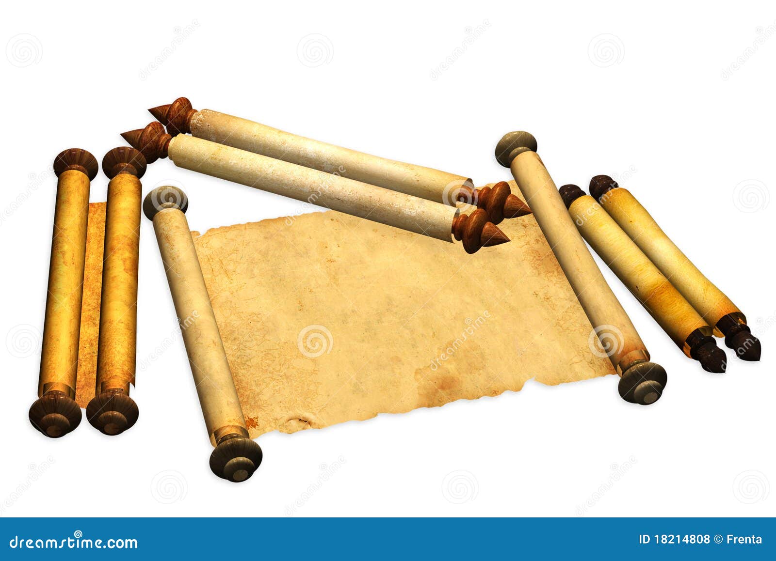 Rollen van oud perkament stock illustratie. Illustration of geweven ...