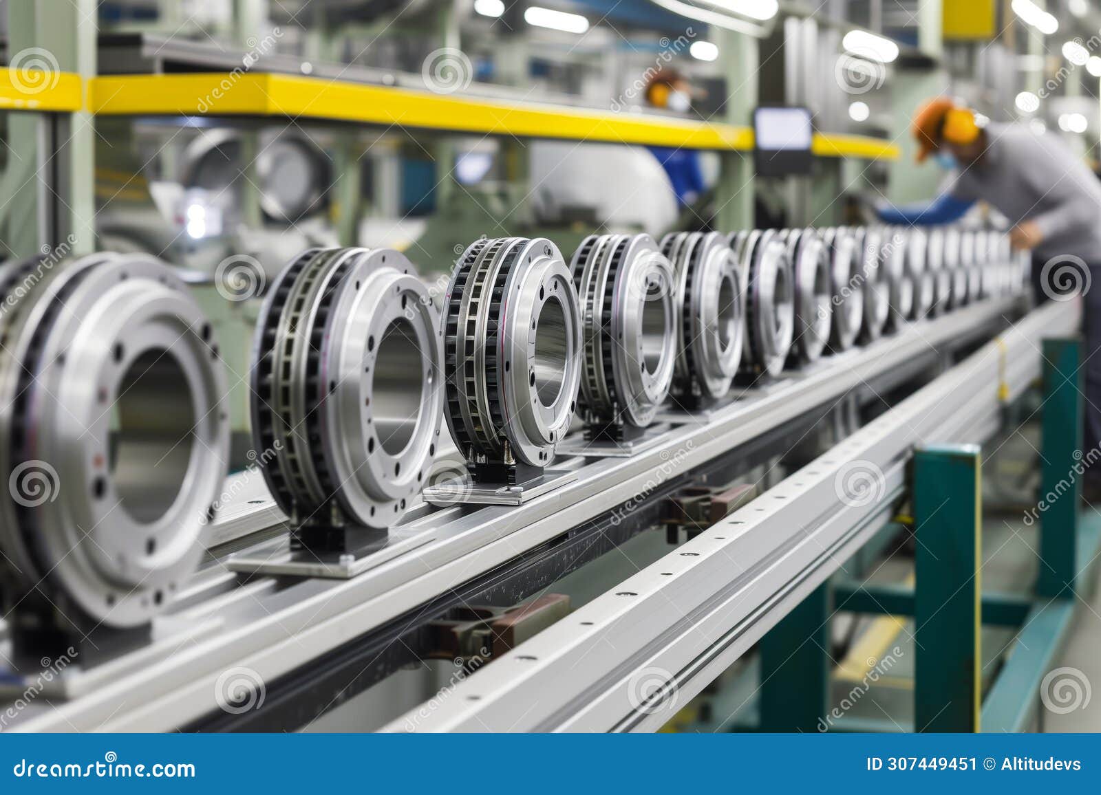 Roller Bearings Assembly Line with Worker Monitoring Stock Image ...