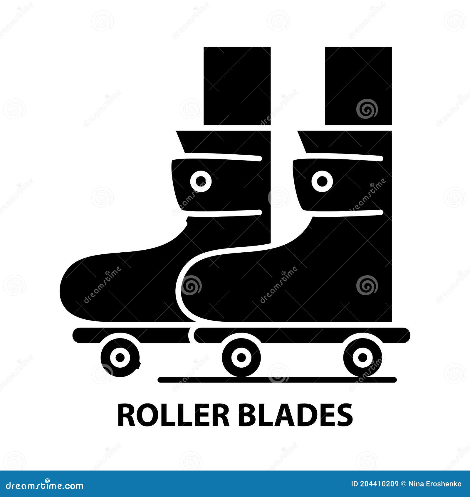 Roller Blades Icon, Black Vector Sign with Editable Strokes, Concept ...