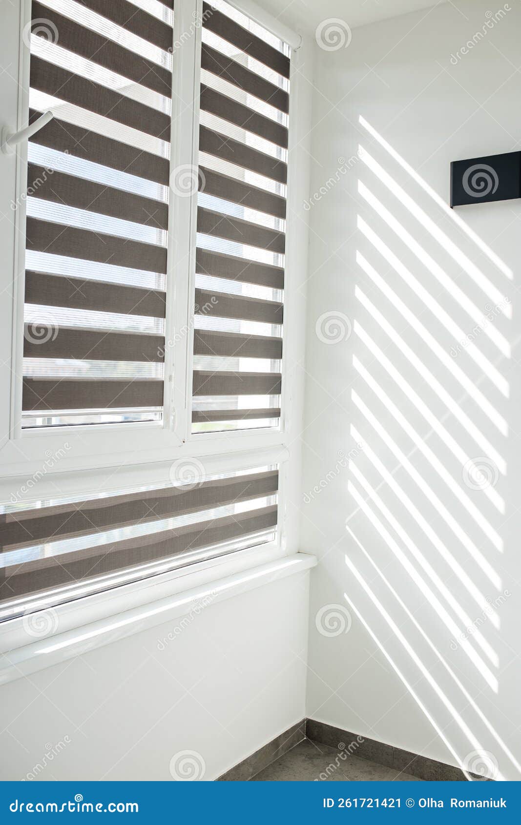 Roller Blinds on Balcony Windows. Beautiful Window Blinds, Sun ...