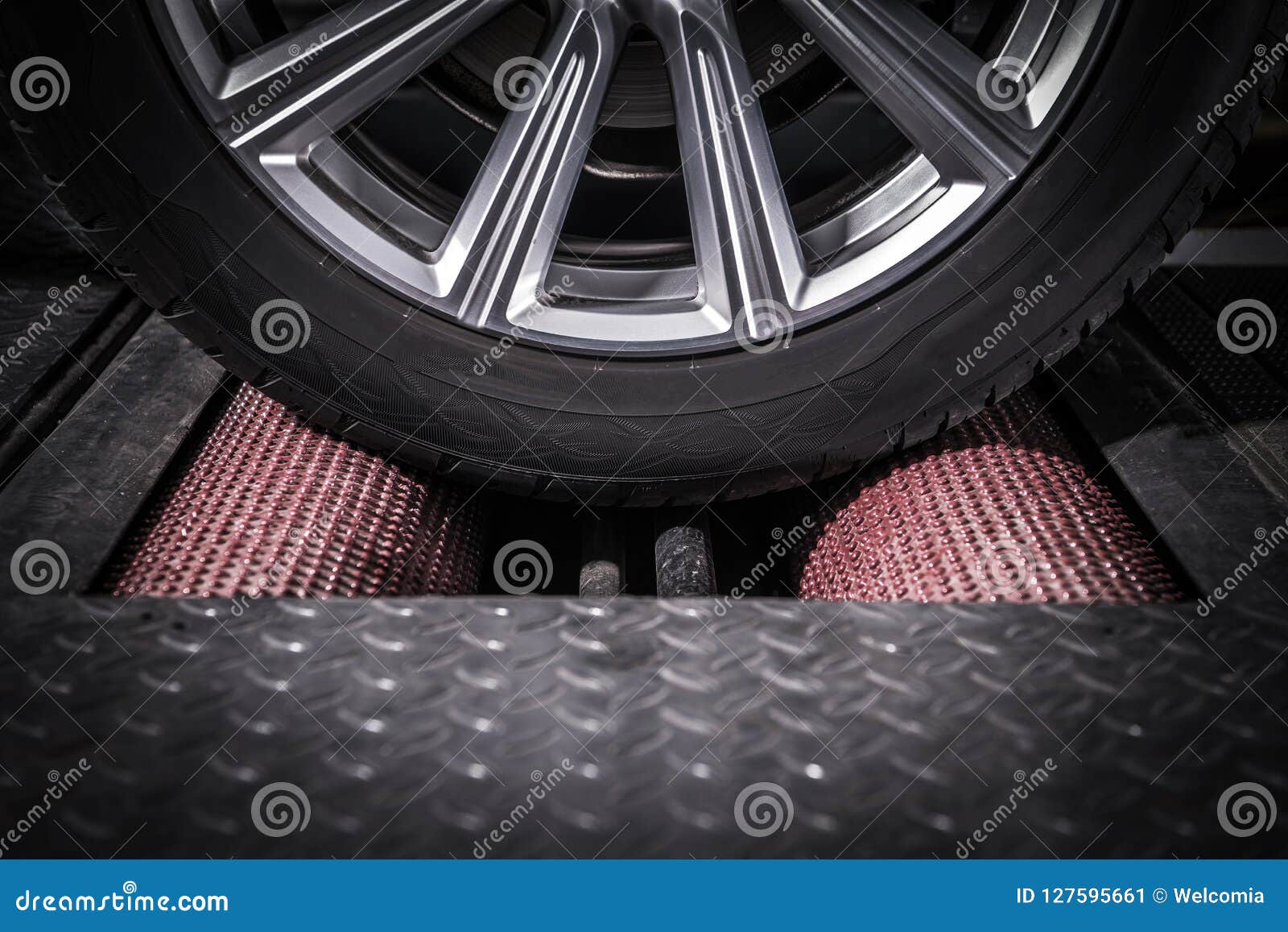 Roller Brake Tester in Action Stock Image - Image of equipment, test ...