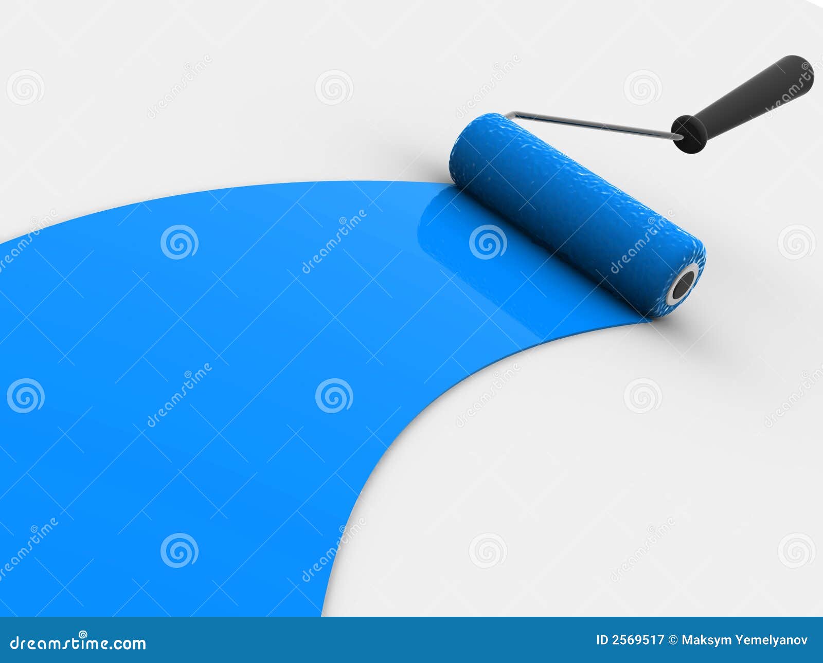 Roller Brush And Color Guide Palette In Rainbow Colors. Stock Image ...