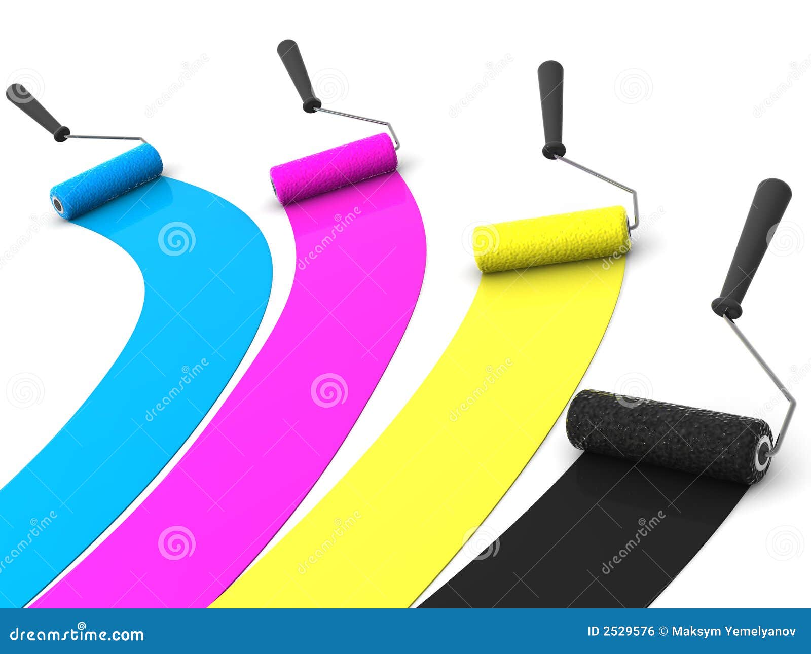 Roller Brush And Color Guide Palette In Rainbow Colors. Stock Image ...
