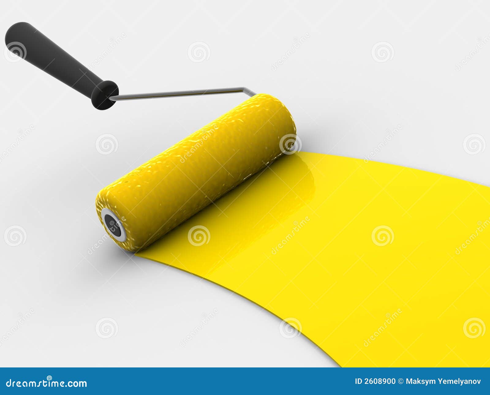 Roller Brush And Color Guide Palette In Rainbow Colors. Stock Image ...