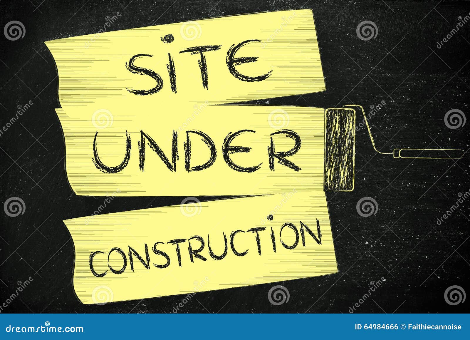 Roller Brush Adding Paint, with Text Site Under Construction Stock ...