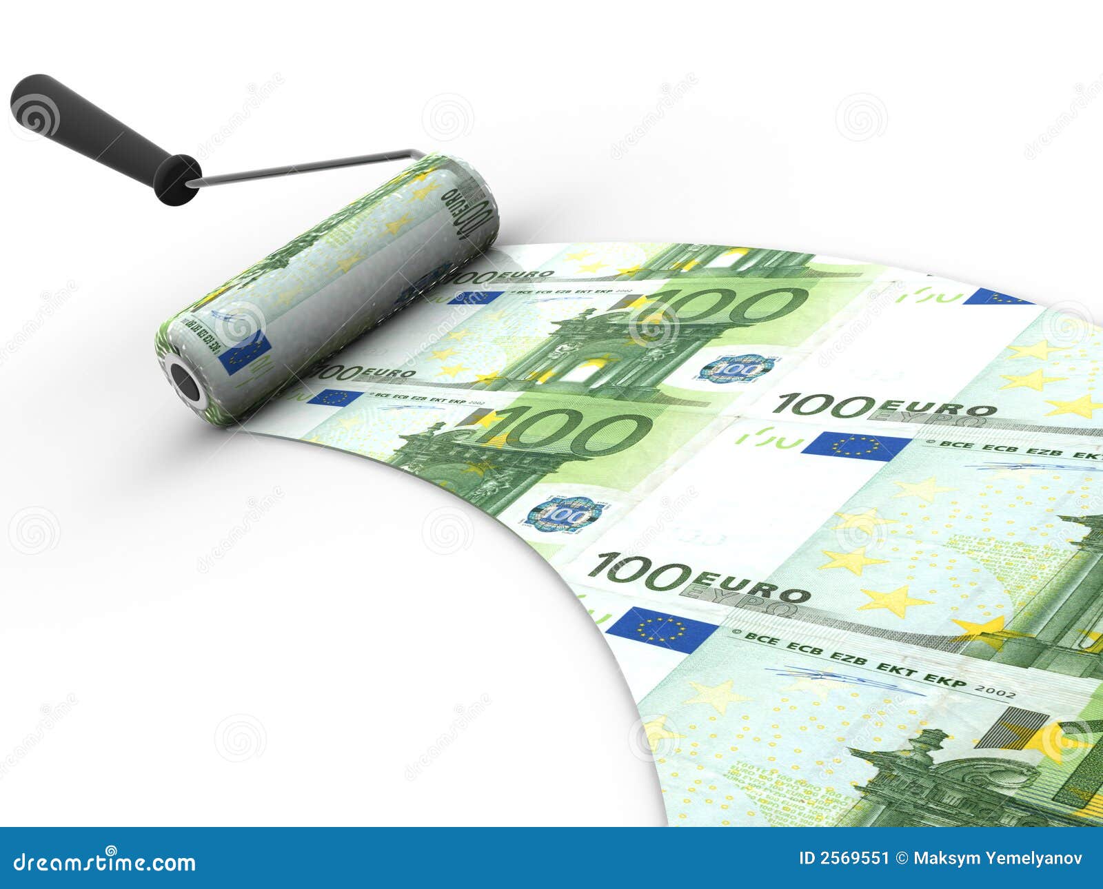 Roller Brush And Color Guide Palette In Rainbow Colors. Stock Image ...