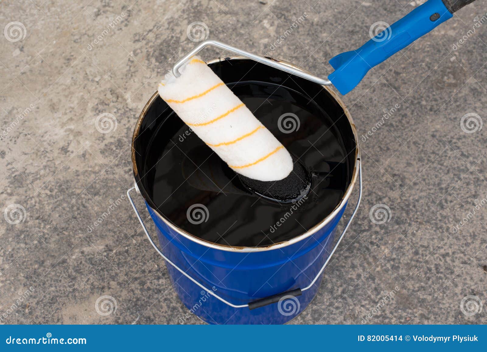 Roller brush waterproofing stock photo. Image of bridge - 82005414